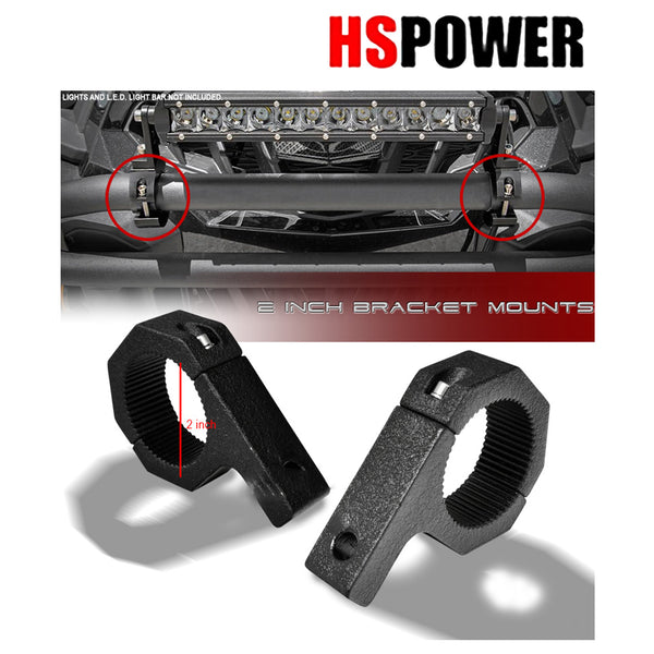 Universal Textured 2 Inch Tube Mount Brackets For Auxiliary Light/Came ...